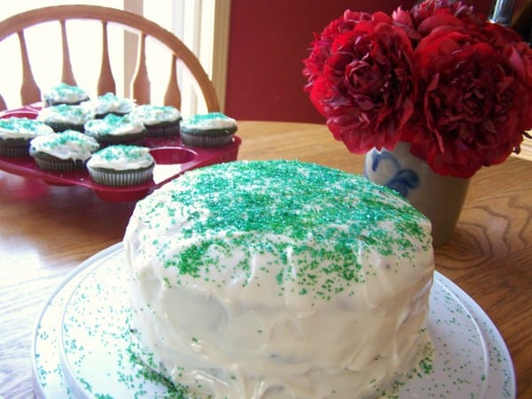 St. Patrick's Day Green Velvet Cake - Irish Eyes Smiling