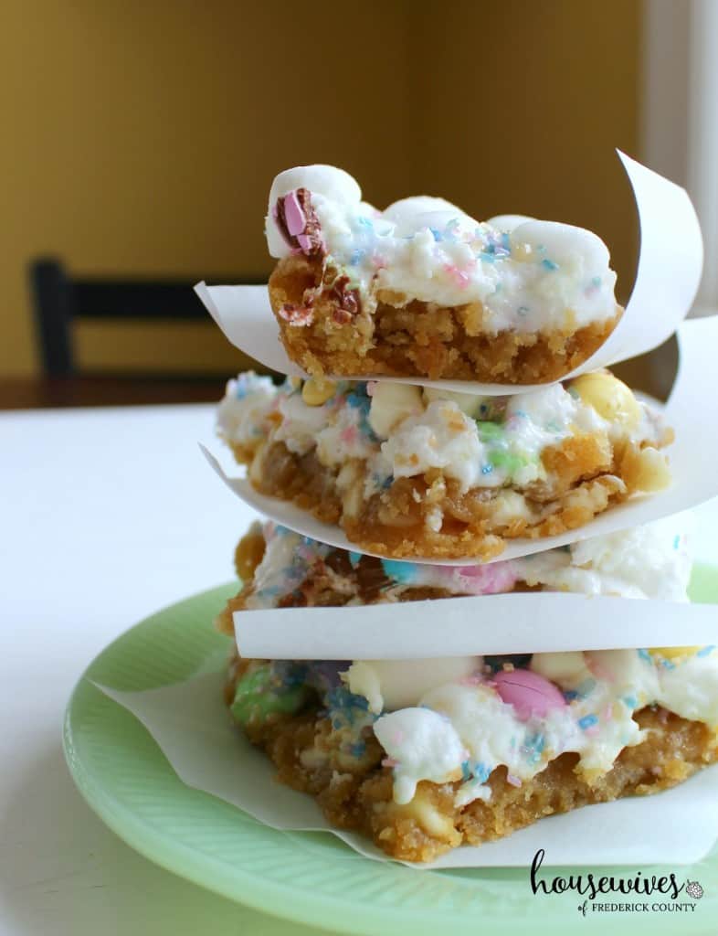 Spring Sugar Cookie Bars with Easter M&M's - Housewives of Frederick County