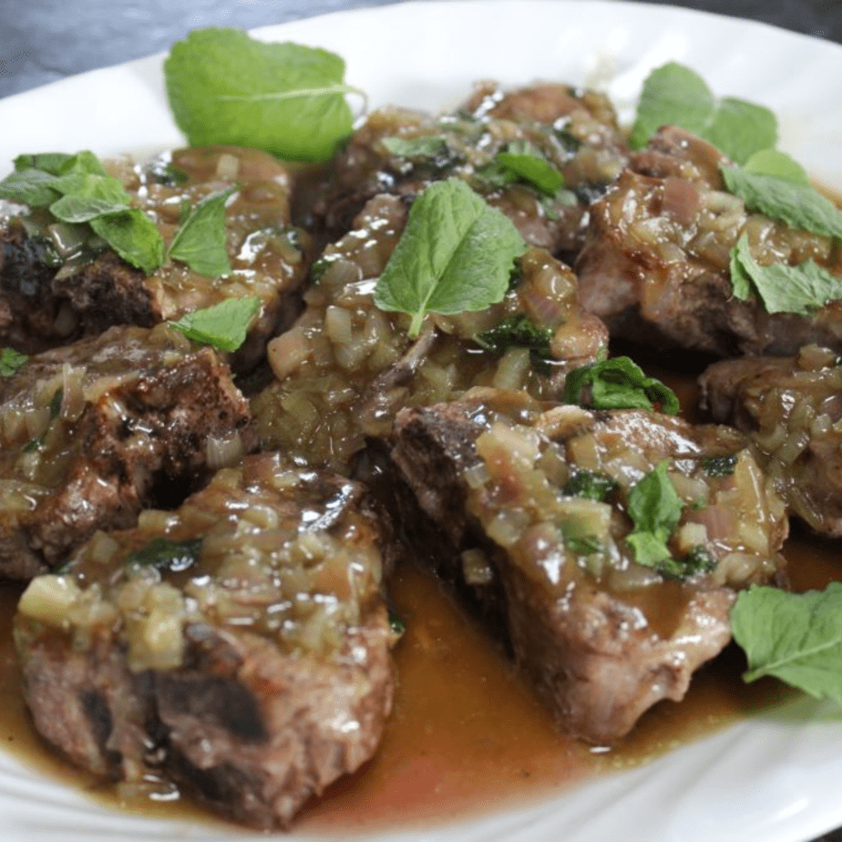 Lamb Loin Recipe with Mint & Shallot Sauce - Housewives of Frederick County